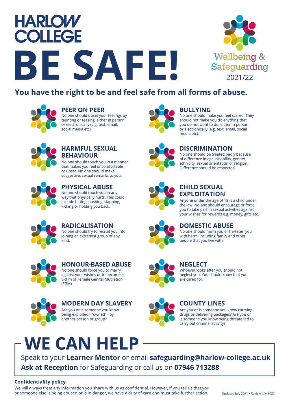Harlow College - Wellbeing & Safeguarding